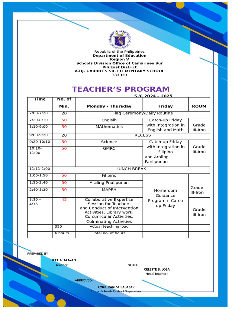 Teachers Program SY24-25 | PDF