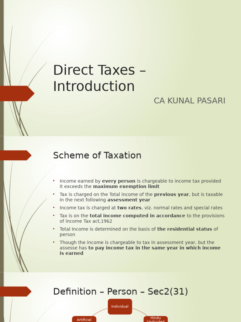 Direct Tax Guide for CA Students | PDF | Taxes | Income Tax