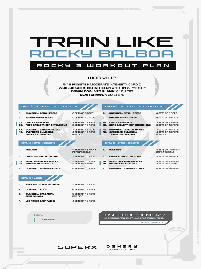 Rocky 3 Workout Plan | PDF | Physical Exercise | Strength Training