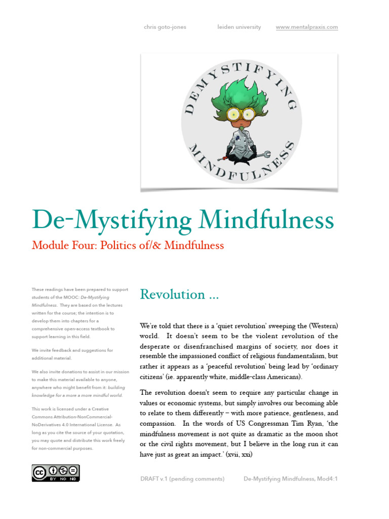 Mindfulness Module4 Reading | PDF | Mindfulness | Thought