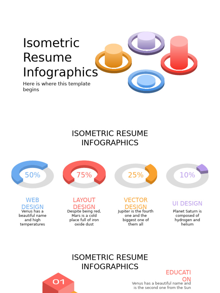 Isometric Resume Infographics by Slidesgo | PDF | Planets | Planets In ...