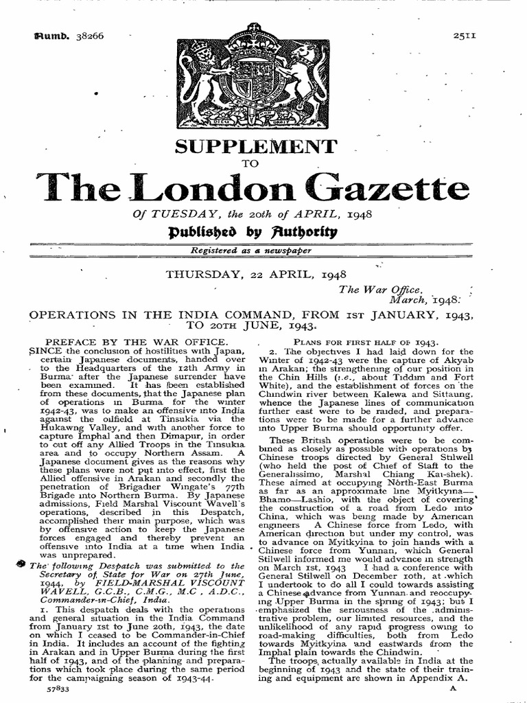 burma 1 1-6 43 | PDF | Theaters And Campaigns Of World War II ...