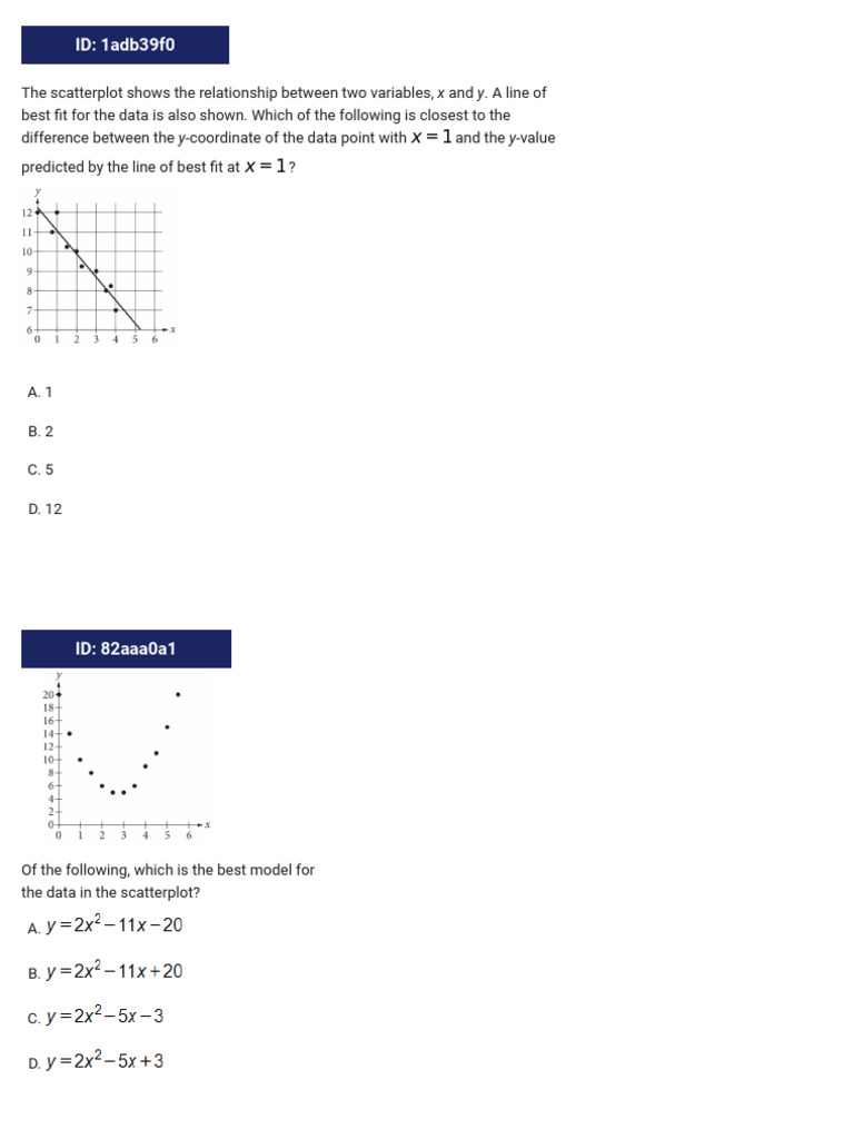 Problem-Solving and Data Analysis - Two-Variable Data | PDF | Scatter Plot | Exponential Function