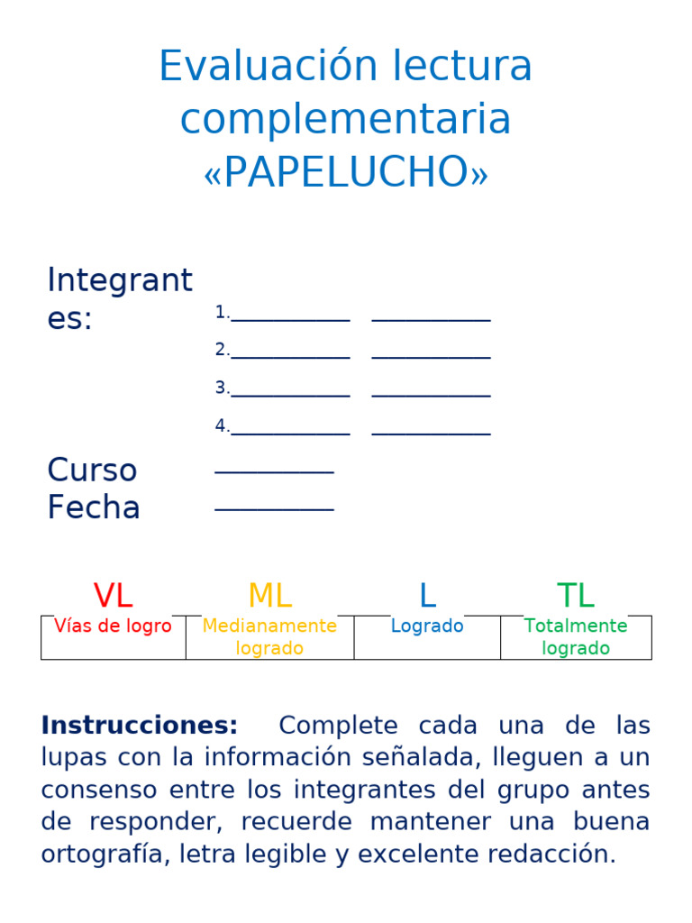 Papelucho Evaluación Lectura Complementaria Prueba | PDF