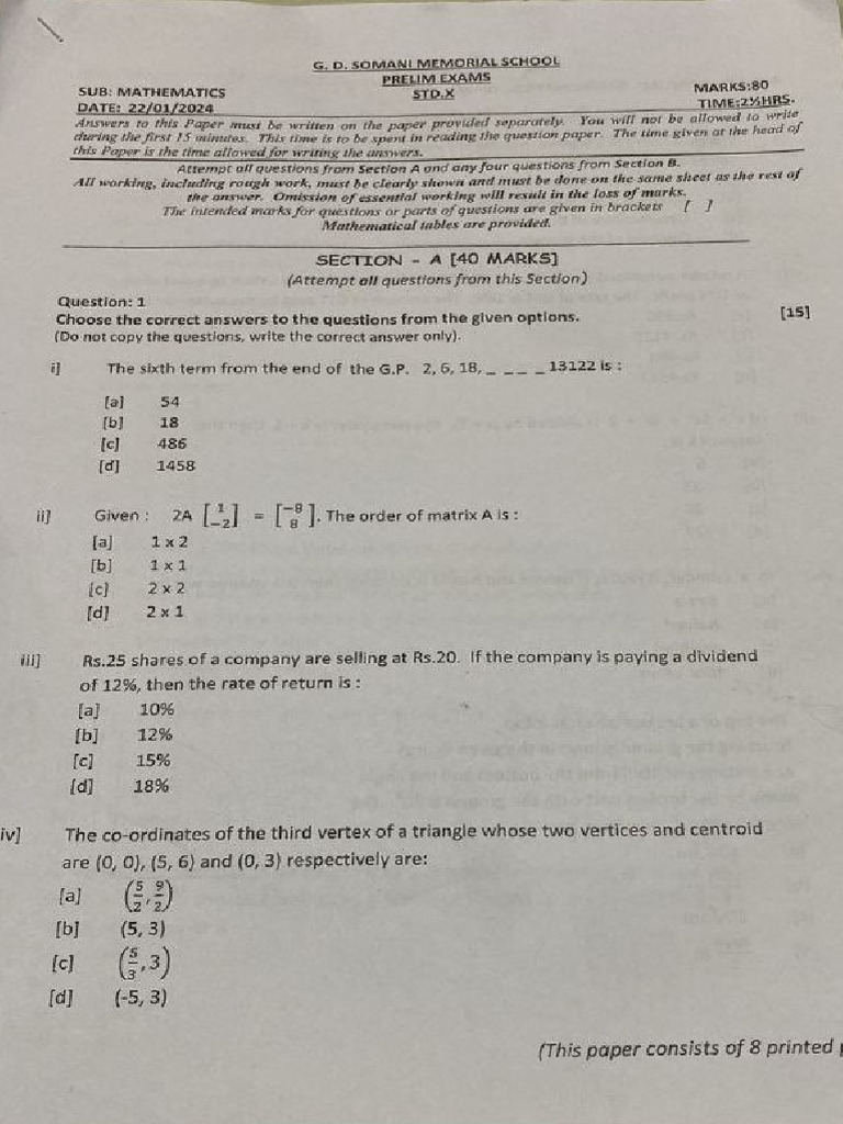 GD Somani Memorial School QP + Solution_250212_105336 (1) (1) | PDF
