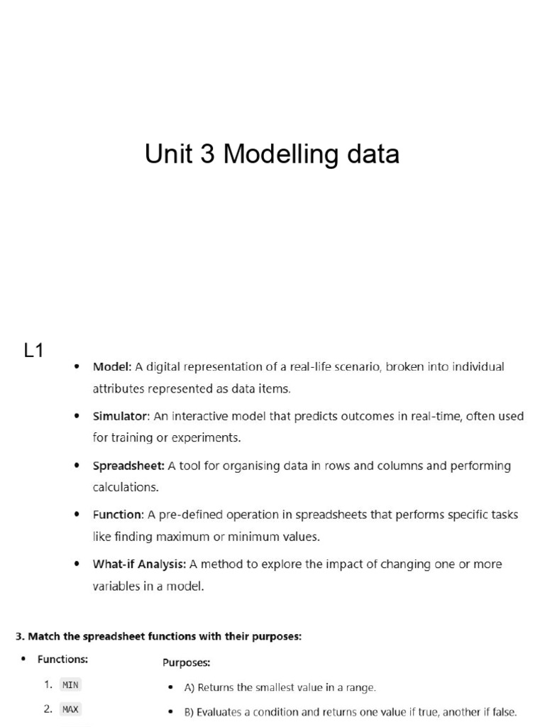 Unit3 - Data Modelling - Grade8 | PDF