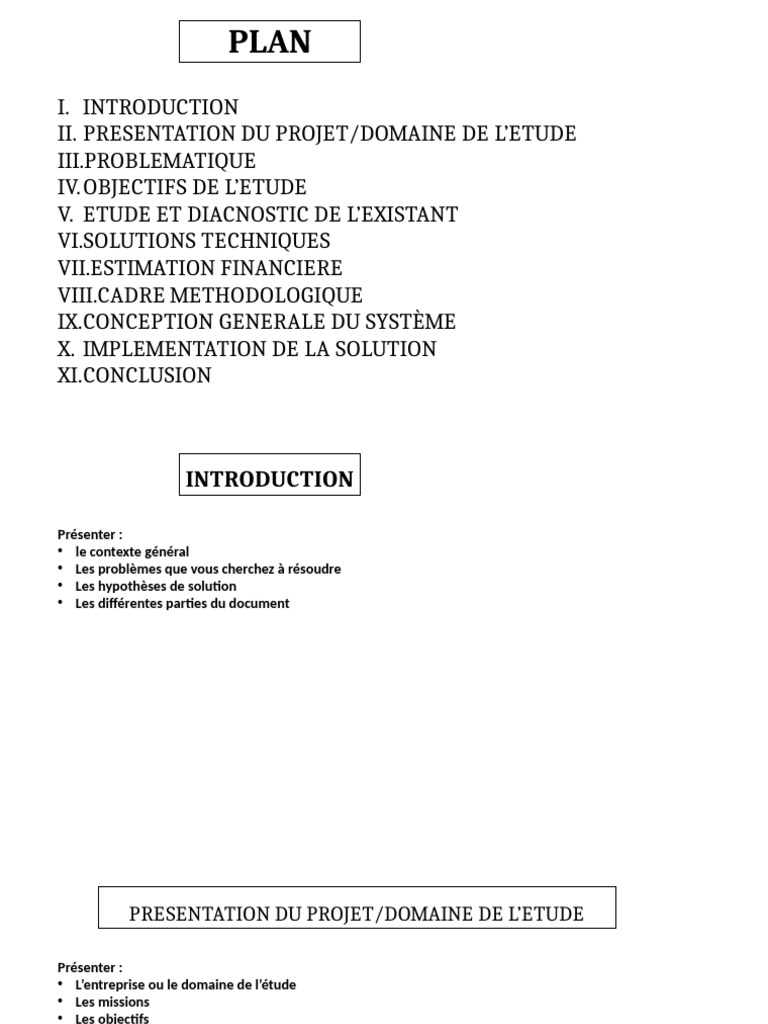 Plan de Présentation de Projet PowerPoint | PDF