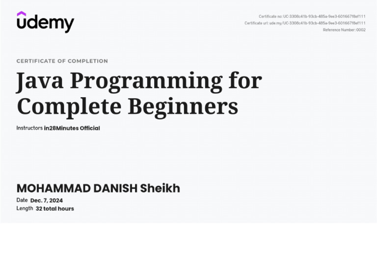 Udemy Certificate | PDF