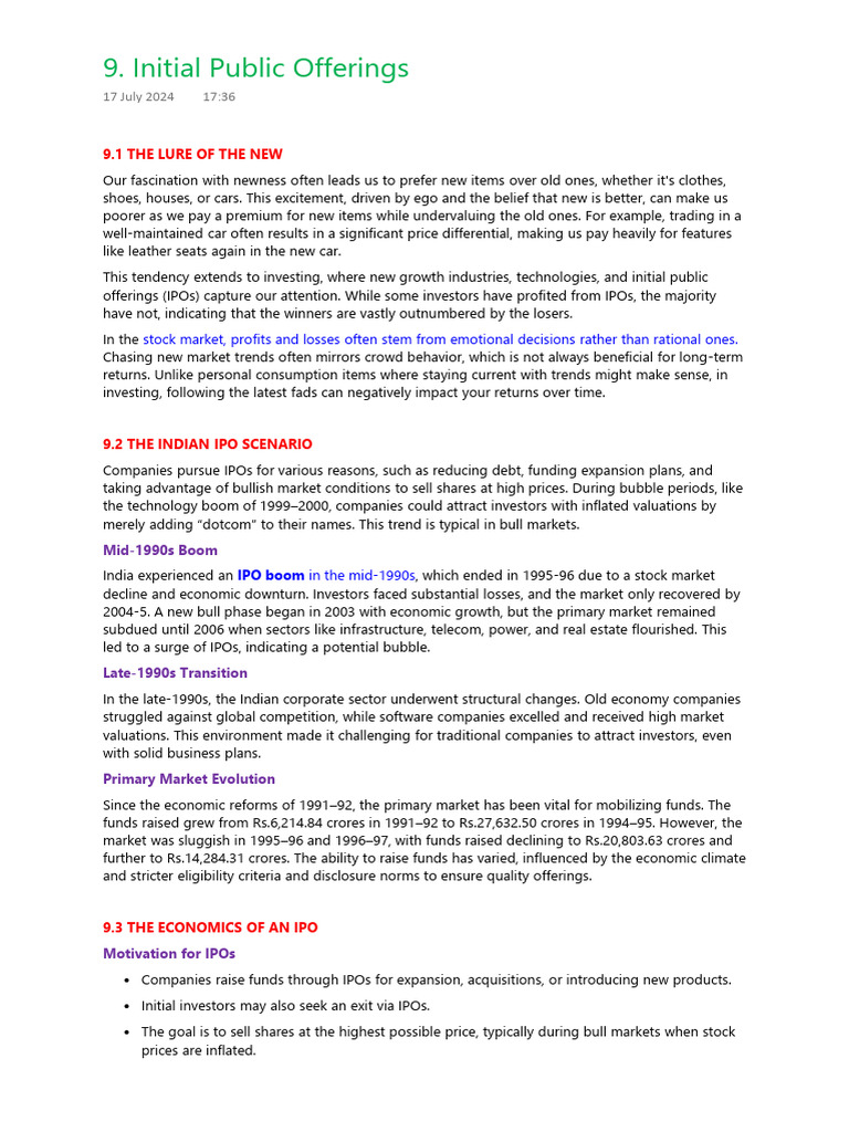 Understanding IPO Trends and Risks | PDF | Initial Public Offering ...