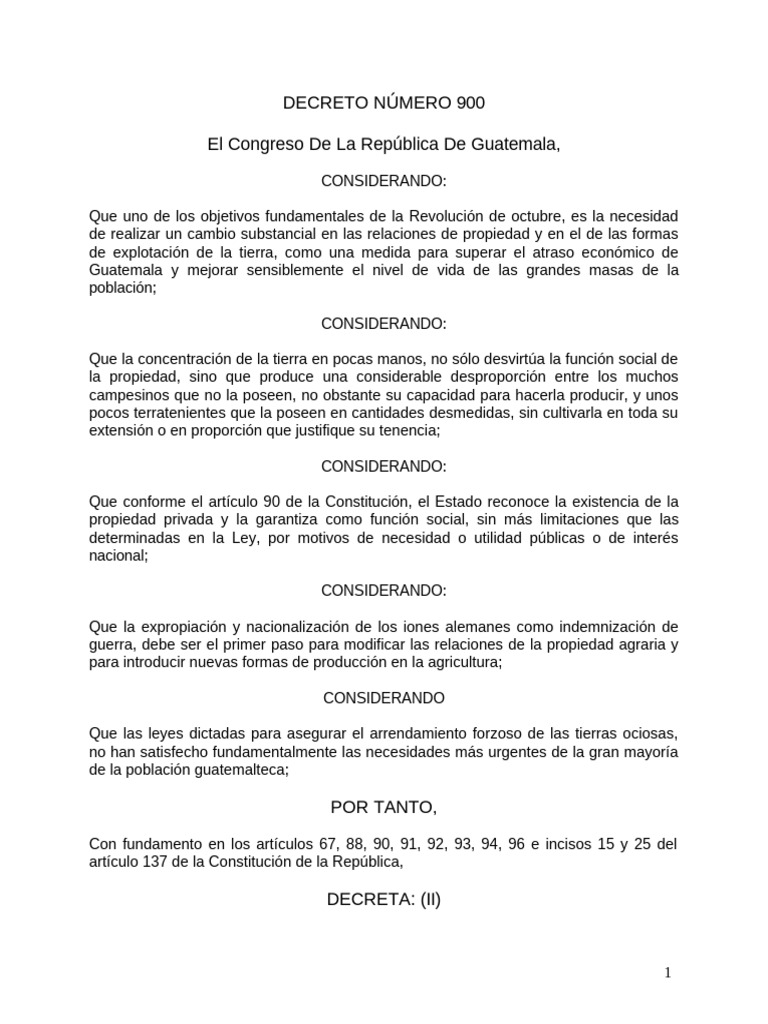 Reforma Agraria Decreto 900 | PDF | Propiedad | Dominio eminente