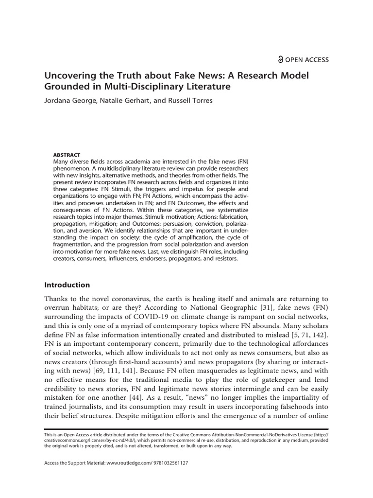 Uncovering The Truth About Fake News - A Research Model Grounded in ...