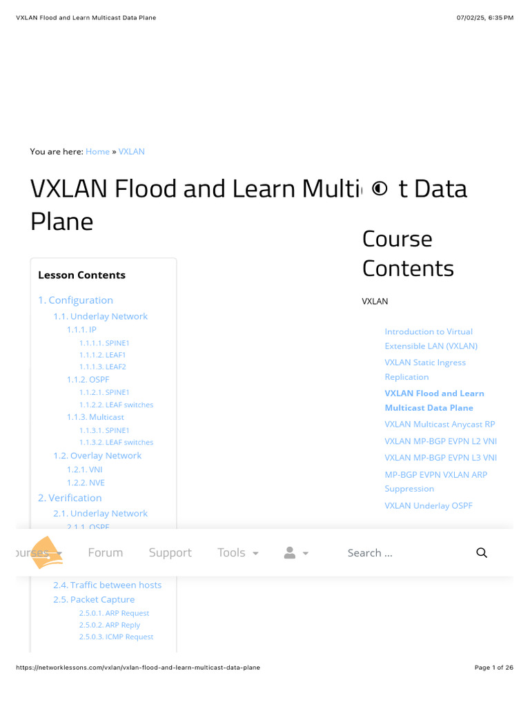 VXLAN Flood and Learn Multicast Data Plane | PDF | Computer Network | Internet Protocols