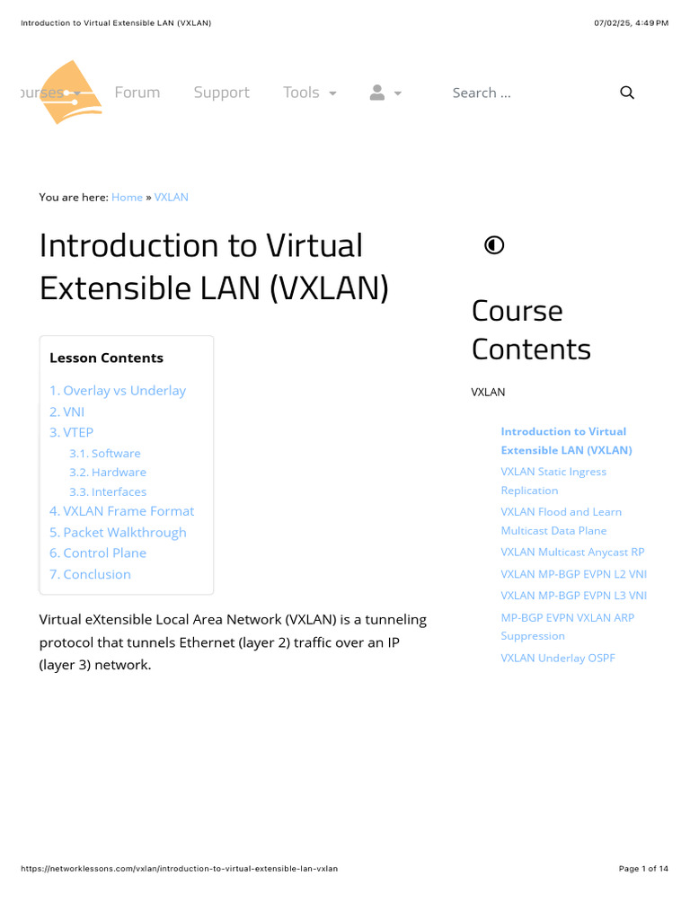 Introduction To Virtual Extensible LAN (VXLAN) | PDF | Computer Network | Network Switch