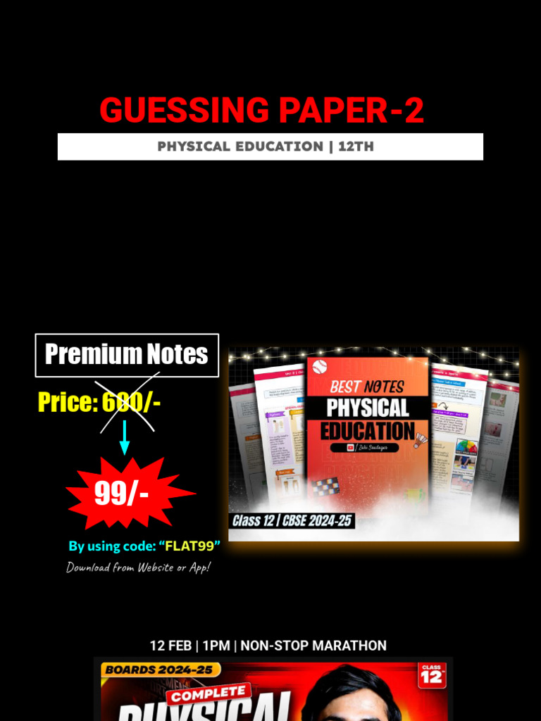 12th PE Guess Paper 2 Discount | PDF
