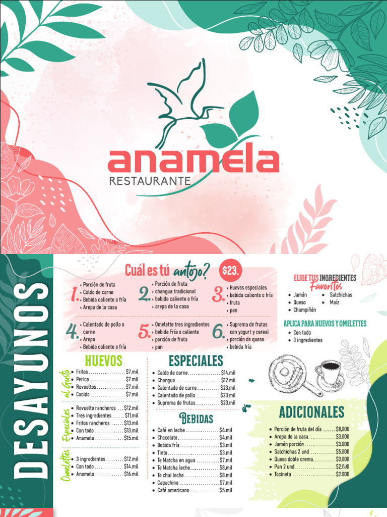 Carta ANAMELA RESTAURANTE | PDF