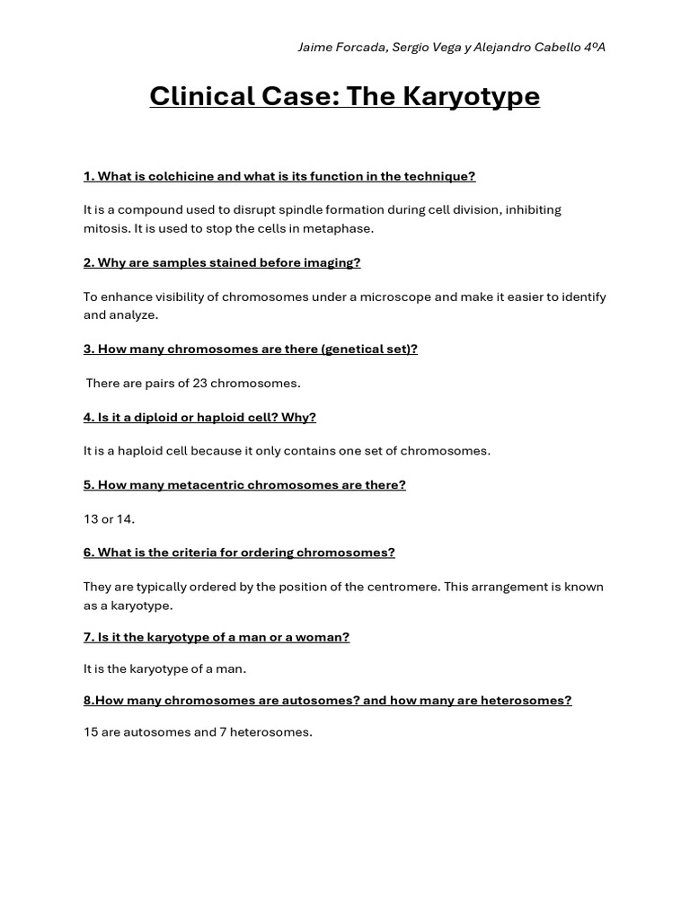 Clinical Case Karyotype | PDF