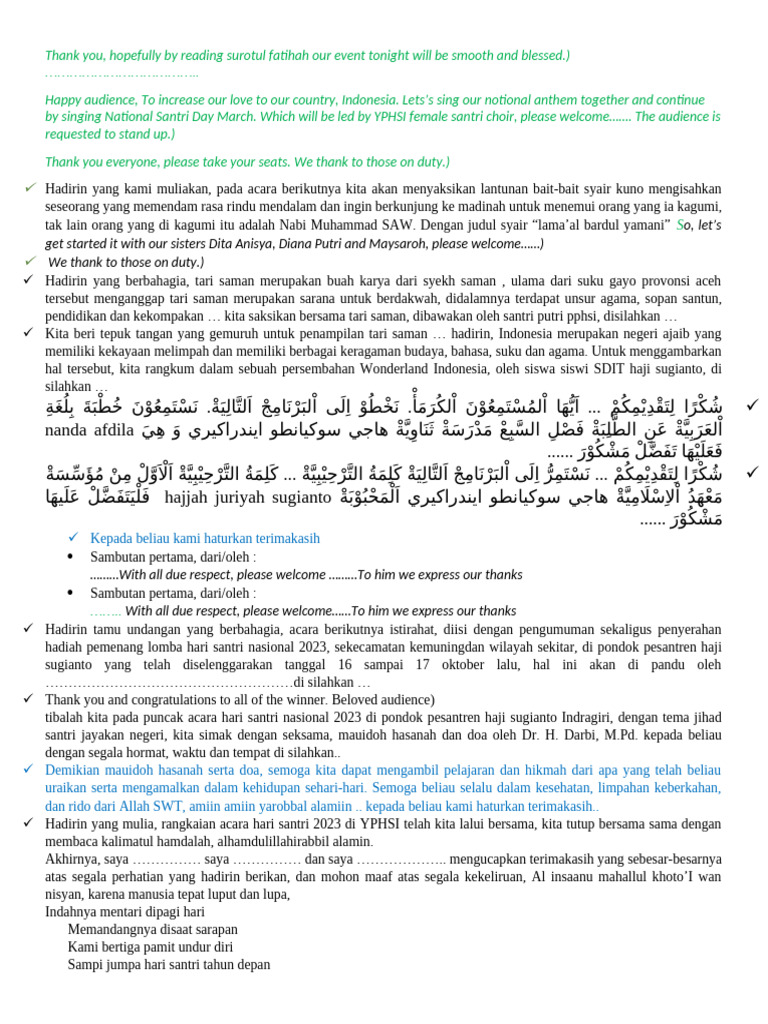 Teks Pembawa Acara Semi Formal | PDF