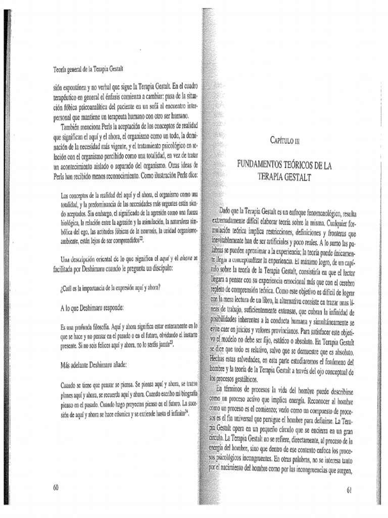 Fundamentos de la Terapia Gestalt | PDF | Terapia Gestalt | Psicoterapia