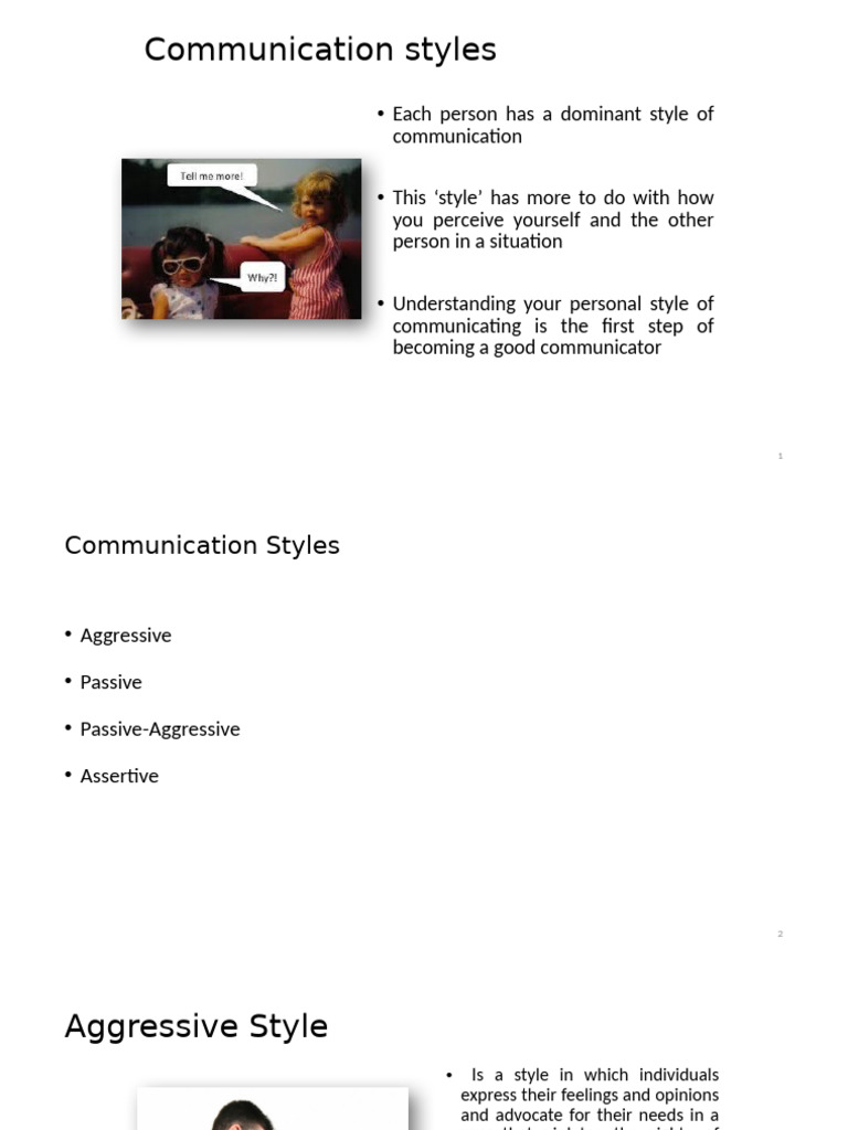 Communication Styles | PDF | Nonverbal Communication | Communication