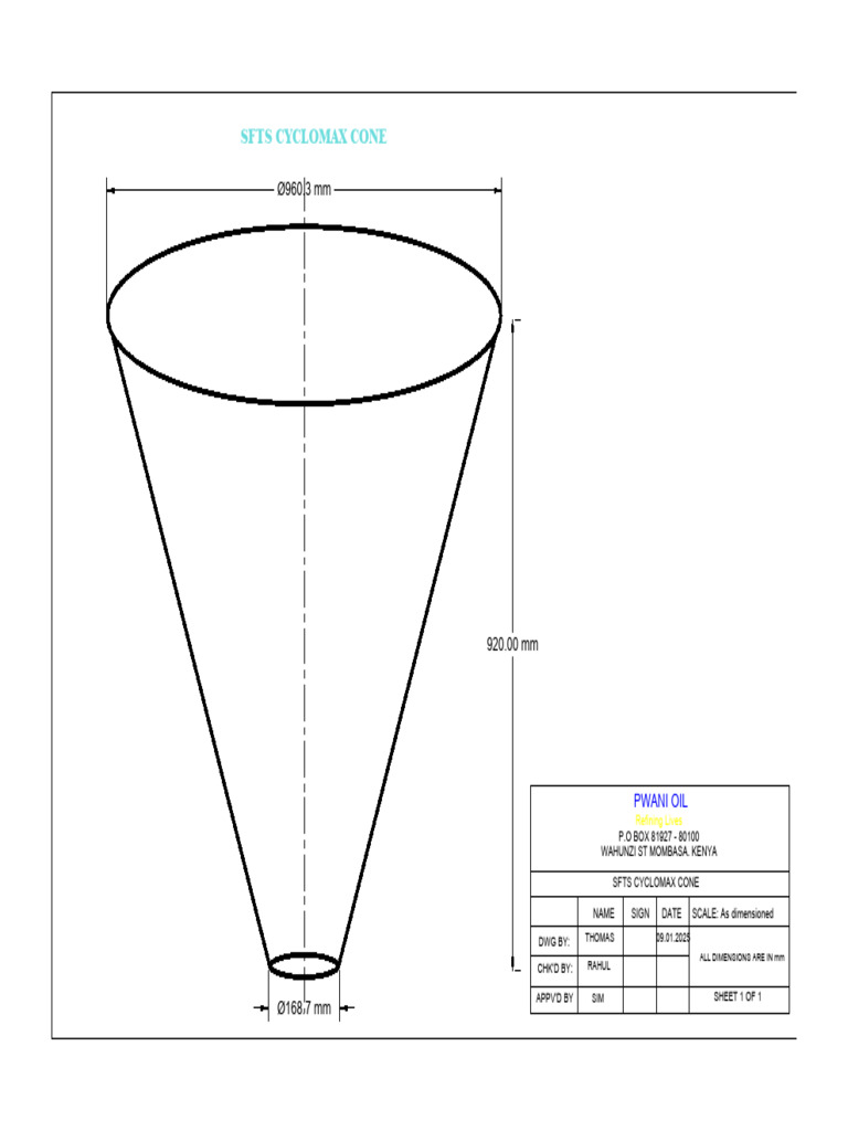 SFTS Cyclomax Cone Specifications | PDF
