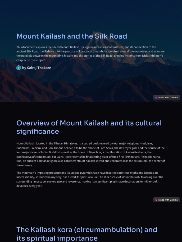 Mount Kailash and The Silk Road | PDF | Religious Faiths | Indian Religions