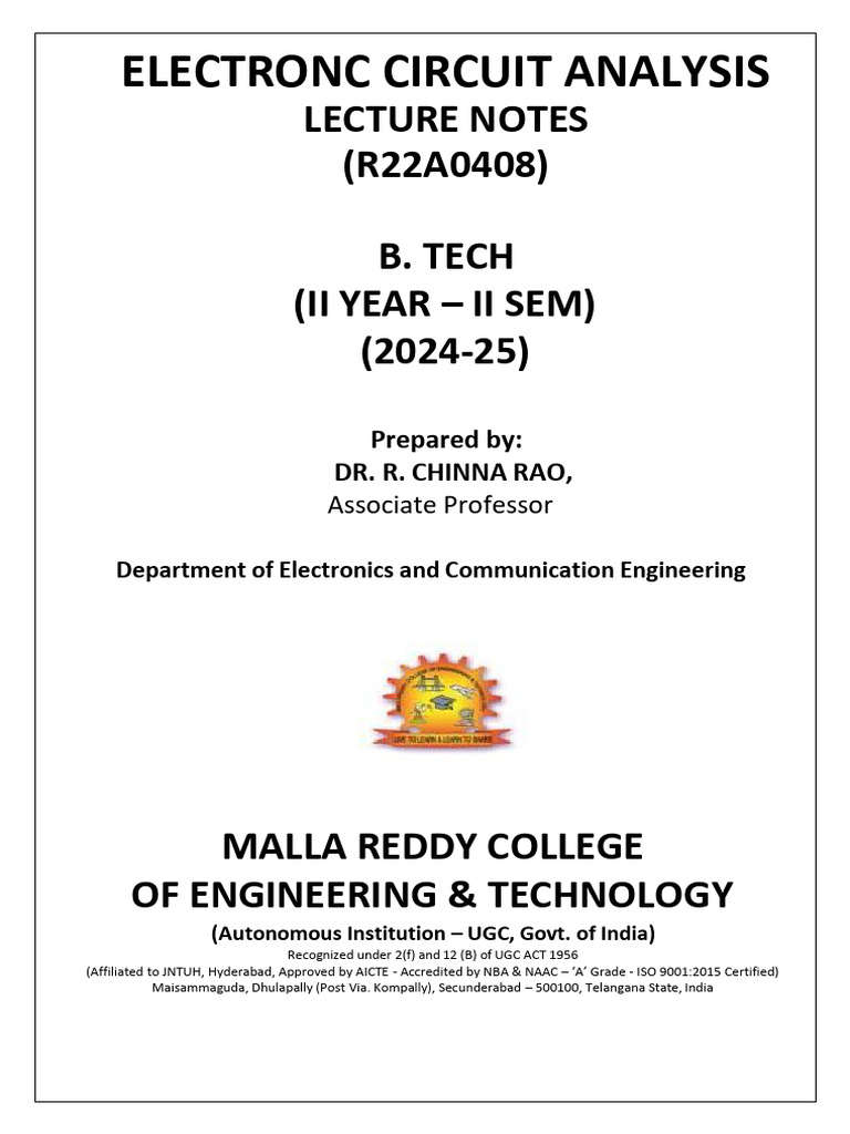 Electronic Circuit Analysis | PDF | Amplifier | Electrical Impedance