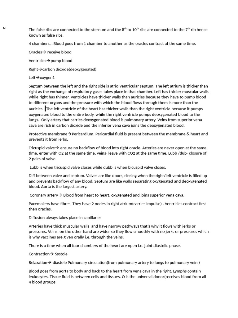 Circulatory System Pdf Heart Atrium Heart