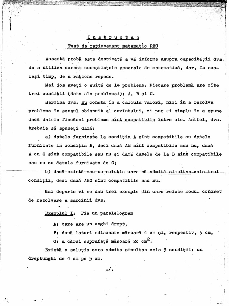 Test de Rationament Matematic REC | PDF