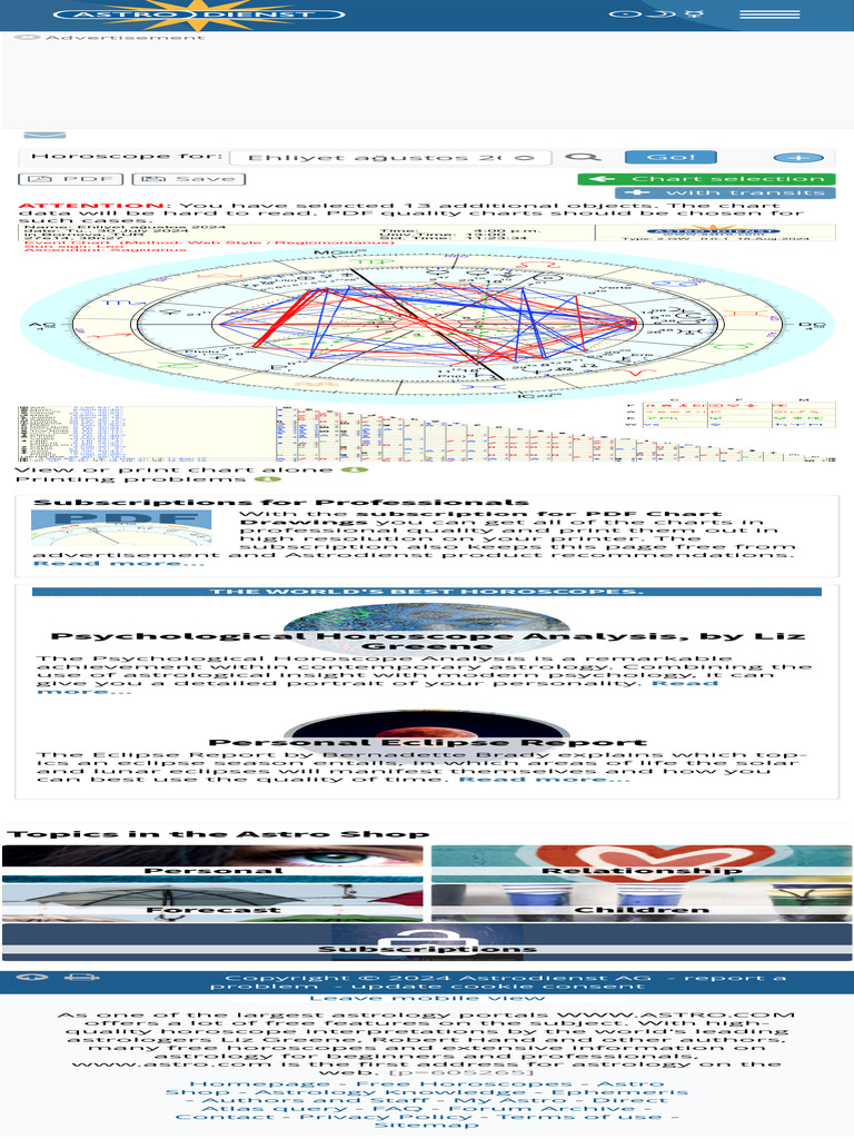 Free Astrology Chart - Astrodienst 4 | PDF