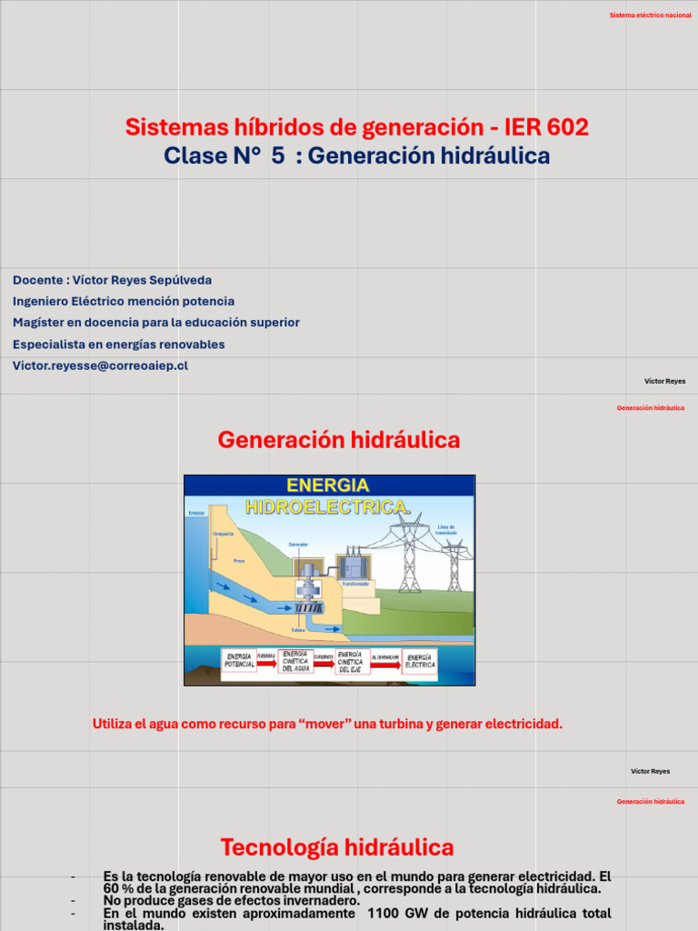 Generacion Hidraulica | PDF | Generación eléctrica | Energía eólica