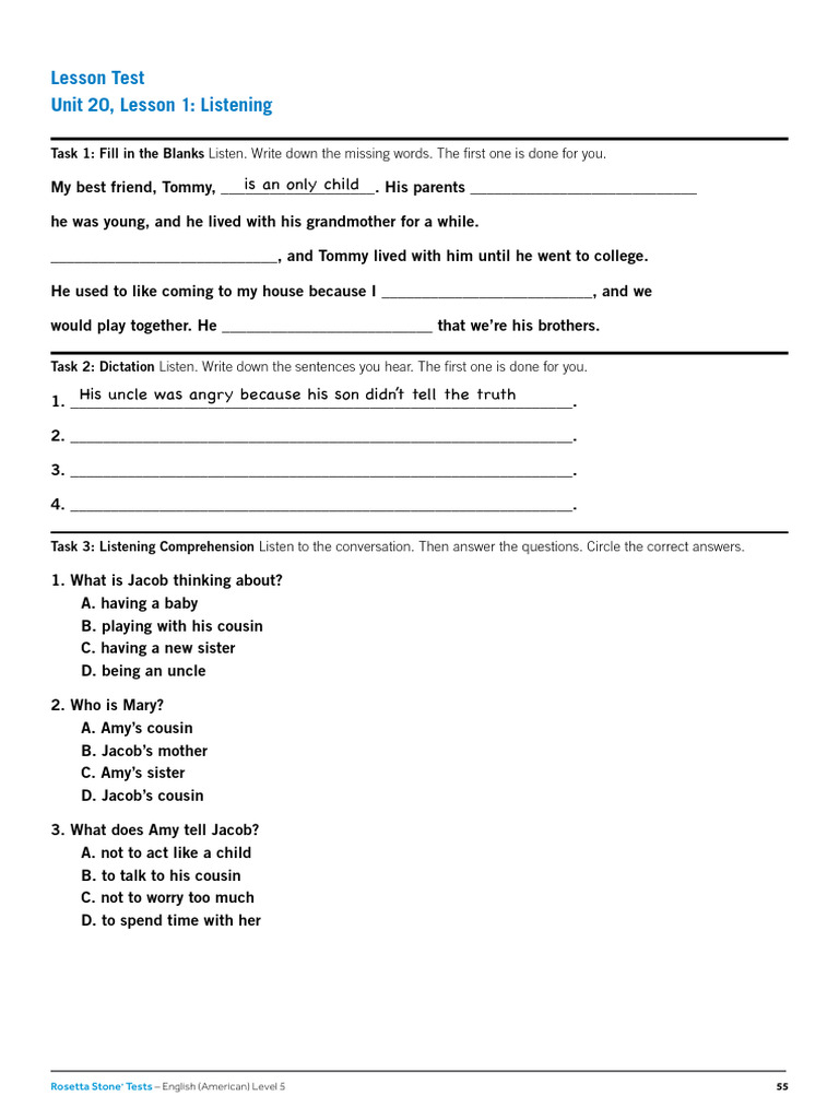 Unit 20, Lesson 1 Test | PDF