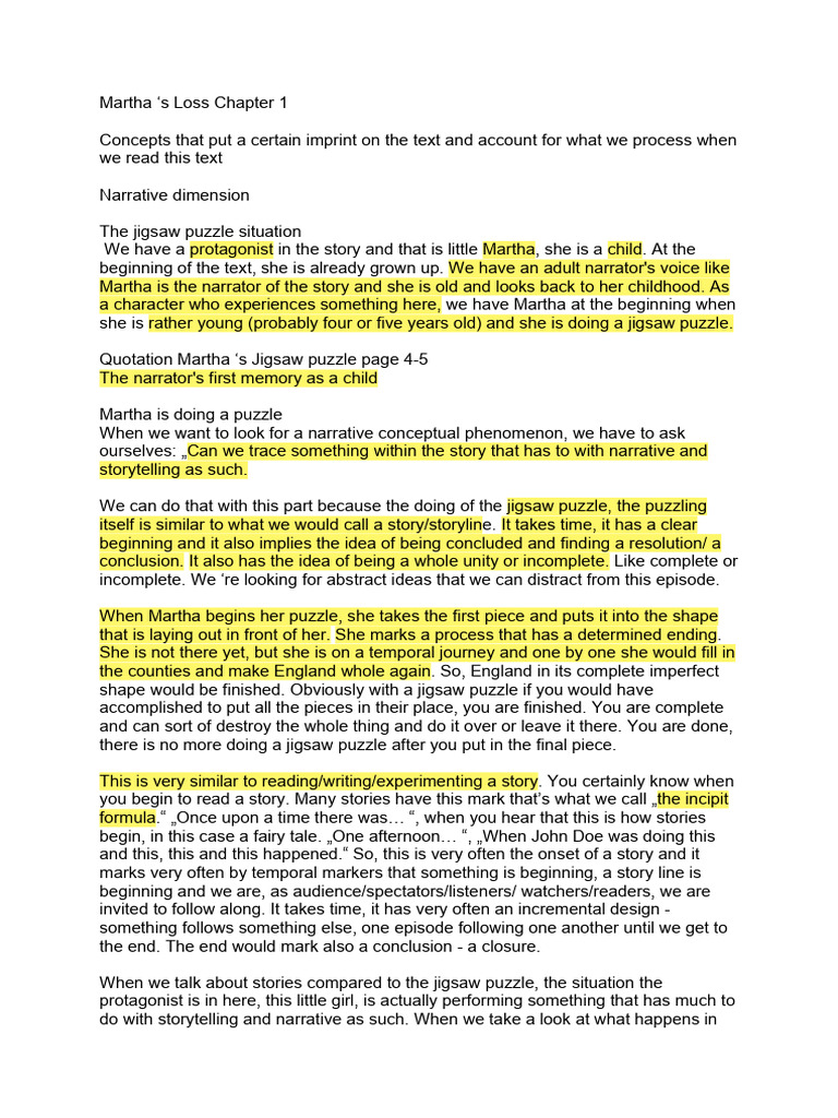 Martha's Loss | PDF | Narrative | Narration