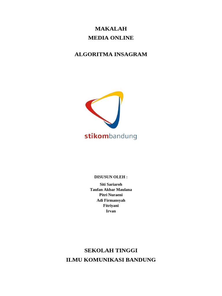 Makalah Algoritma Insagram | PDF