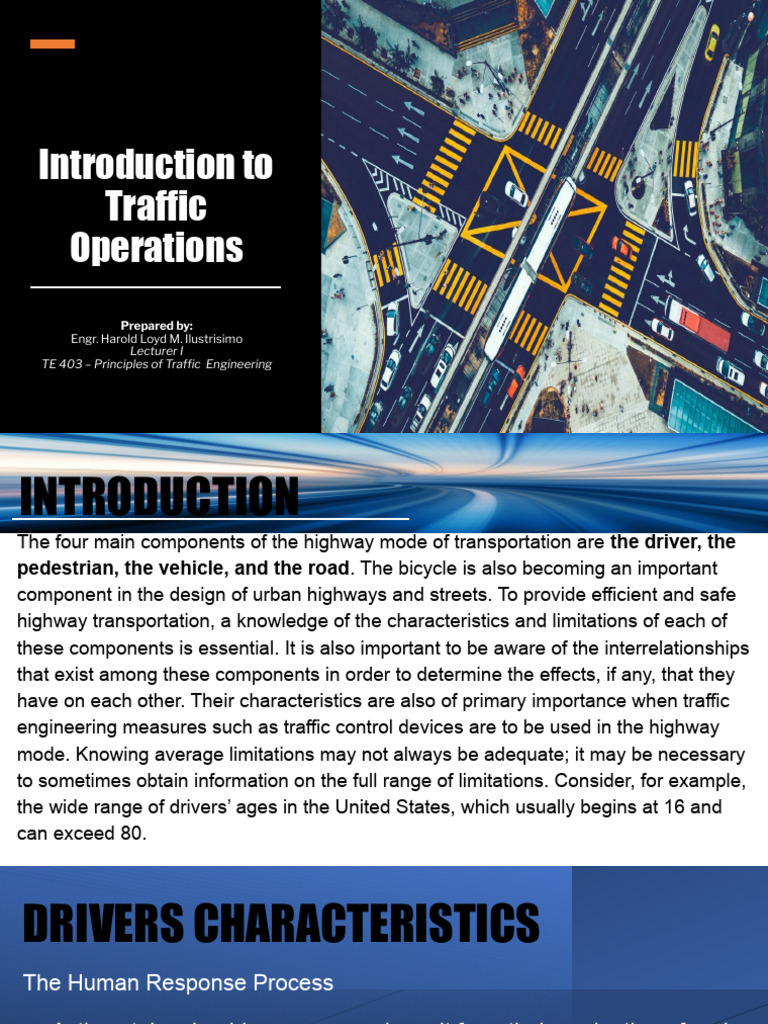 Lecture 2 - Traffic Operation | PDF | Drag (Physics) | Friction