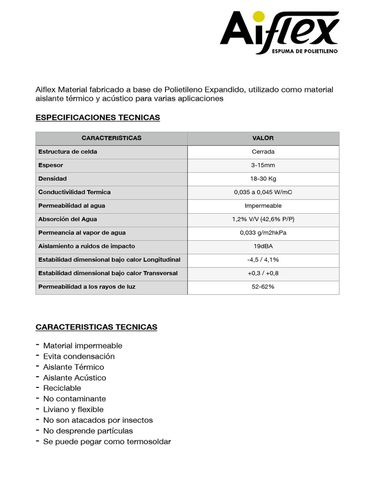 Agpar - Aiflex - Ficha Técnica | PDF