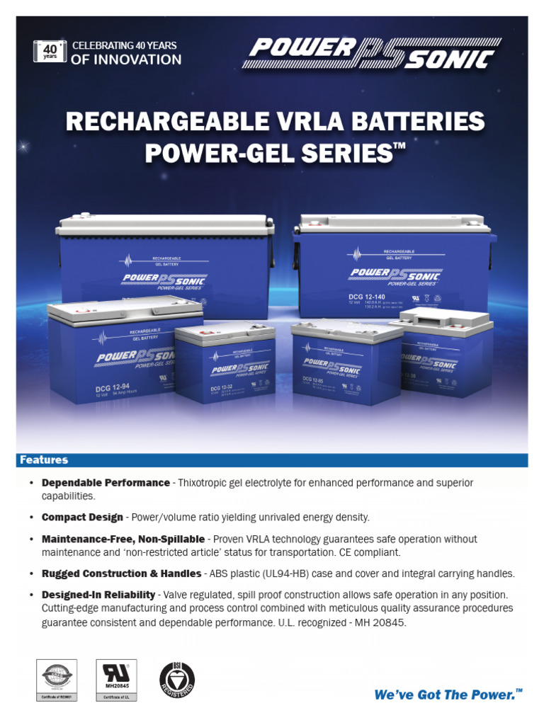 DCG Power Sonic - Batteries - Summary - Sheets 2023 | PDF | Electric ...