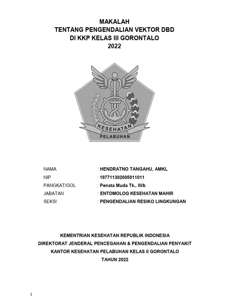 Pengendalian Vektor DBD di Gorontalo 2022 | PDF