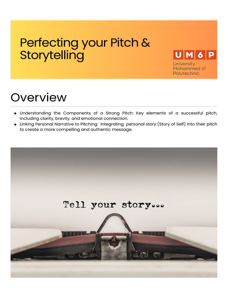 Mastering Pitching and Storytelling Techniques | PDF | Storytelling ...