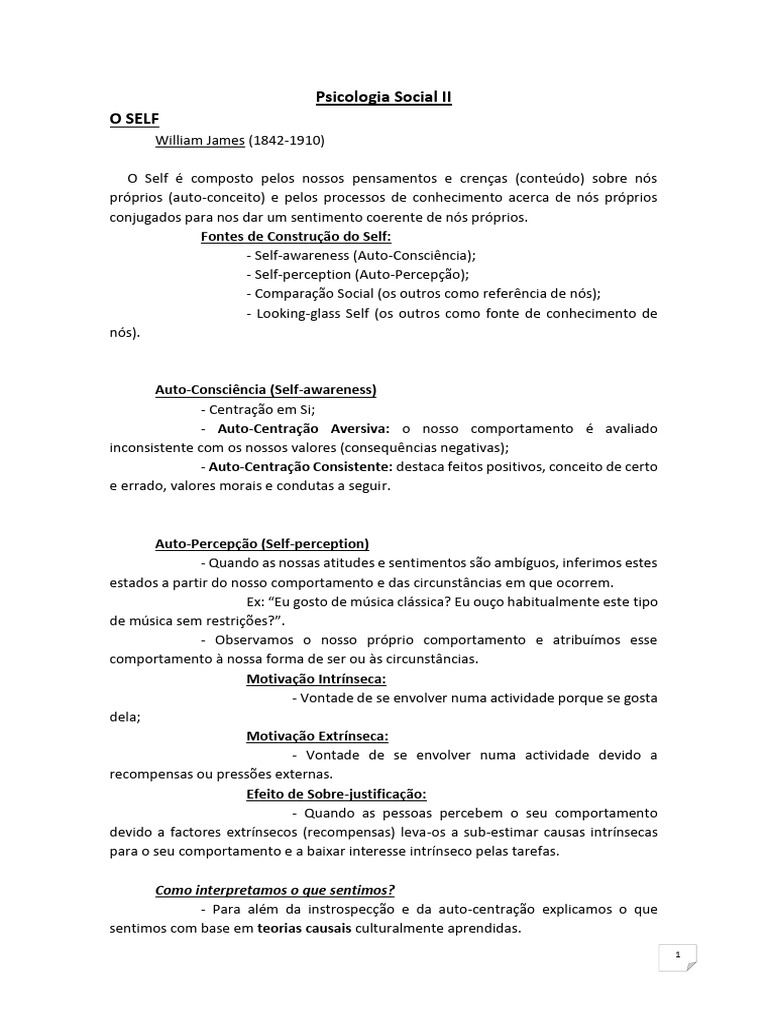 Psicologia Social II | PDF | Conformidade | Autoestima