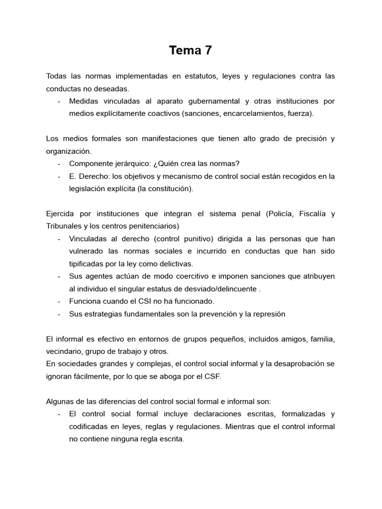 Tema 7 Control Social | PDF | Castigos | Juez