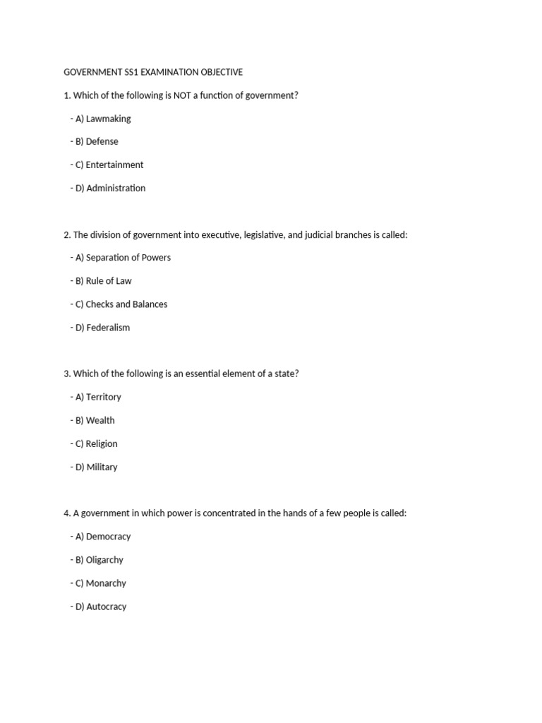 Government Exam Questions & Theory | PDF | Elections | Sovereignty