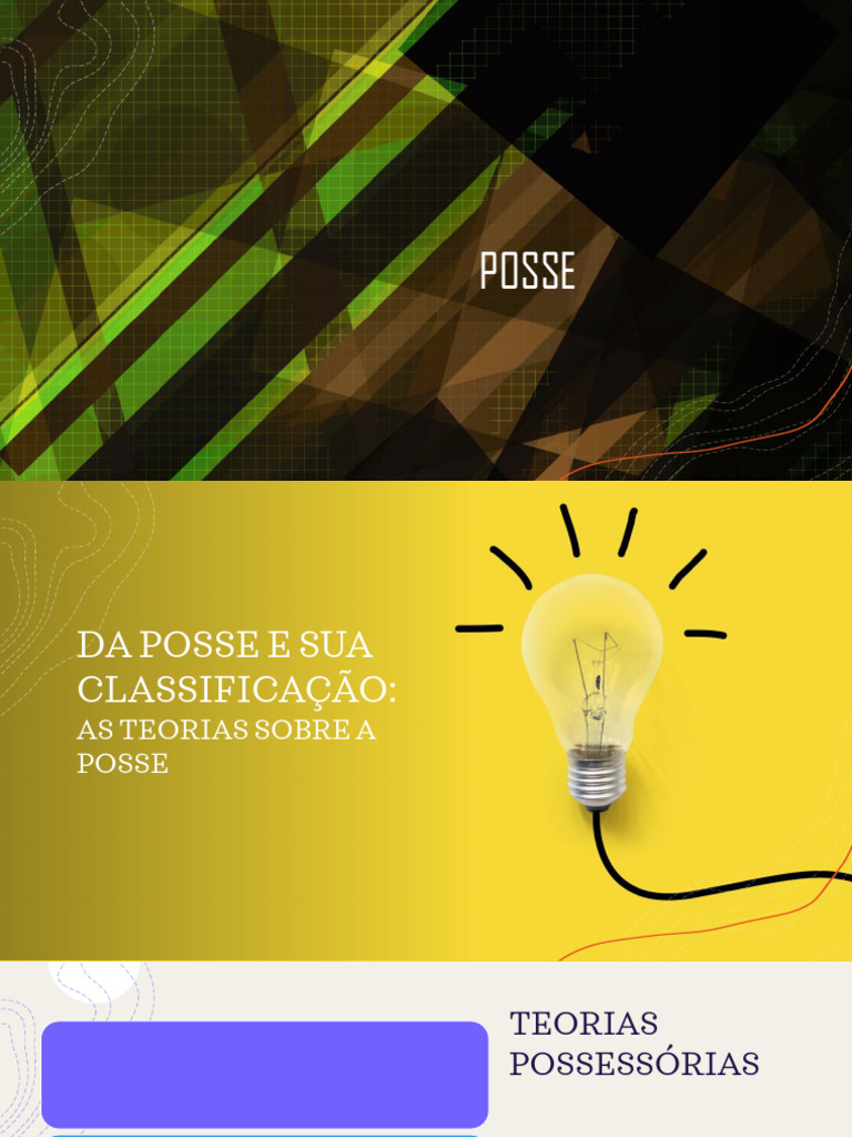Classificação e Teorias da Posse Jurídica | PDF
