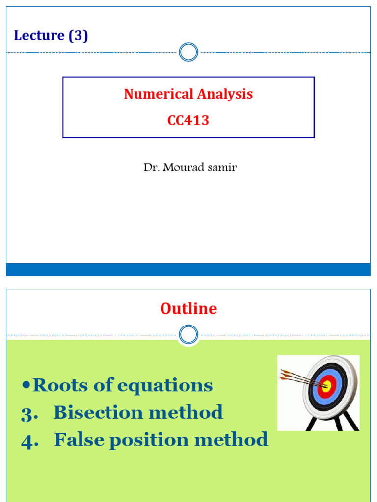 Bisection & False Position Methods | PDF | Mathematical Relations ...