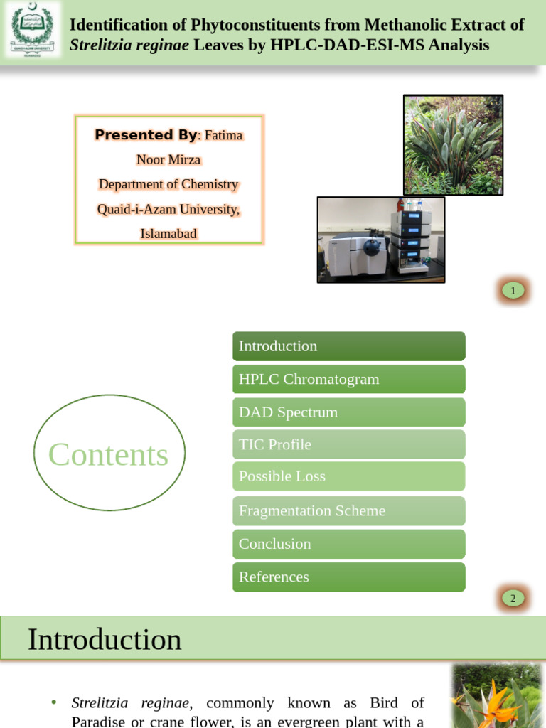 Identification of Phytoconstituents From Methanolic Extract of Strelitzia Reginae Leaves by HPLC ...