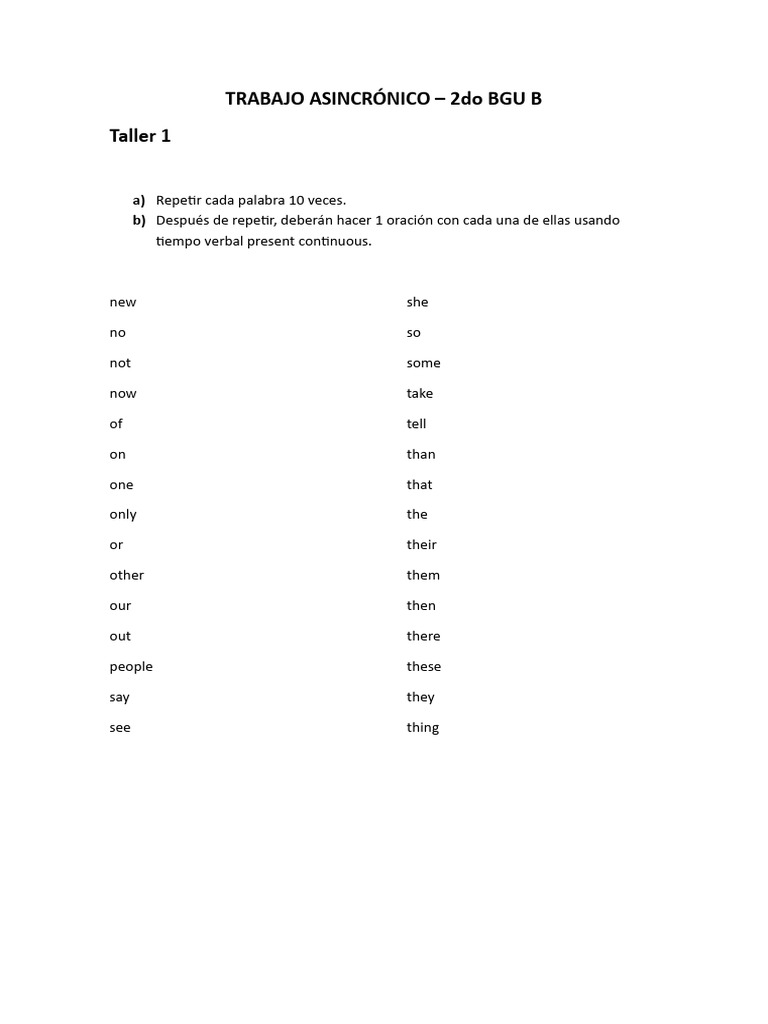 Insumo Asincrónico - 2do Bgu B | PDF