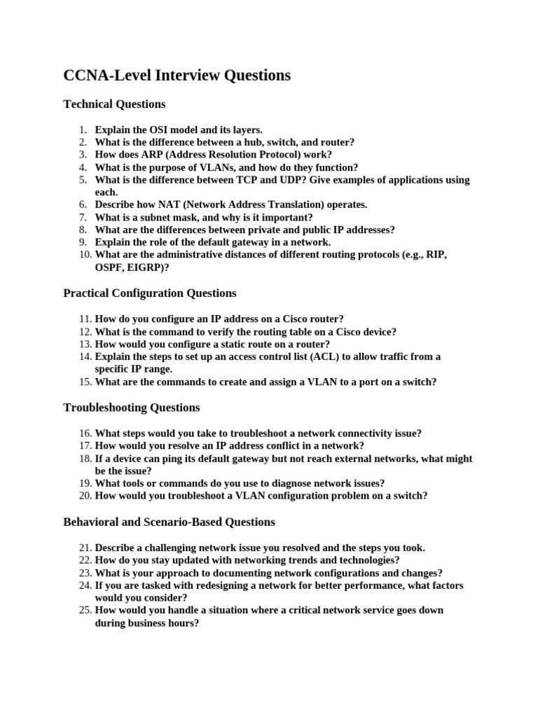 CCNA Interview | PDF