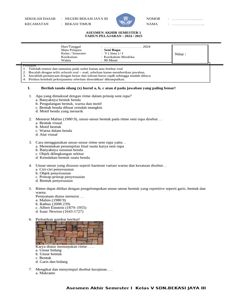 Sas Kelas 5 Seni Rupa | PDF