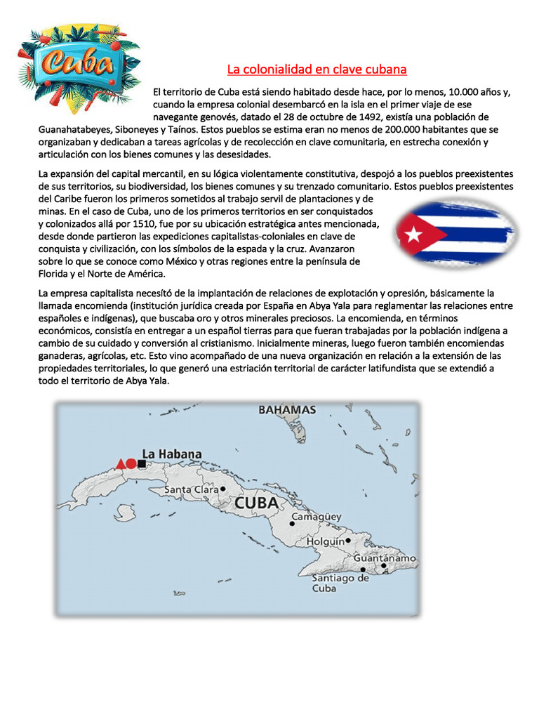 TP 1 - La Colonialidad de Cuba | PDF | Cuba | España