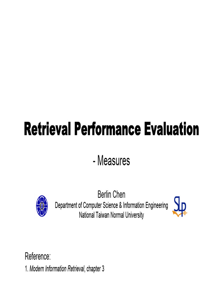 Retrieval Performance Evaluation | PDF | Information Retrieval | Applied Mathematics