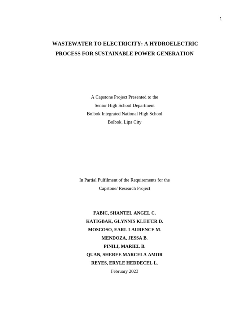 Capstone Research Project 2 | PDF | Hydroelectricity | Water